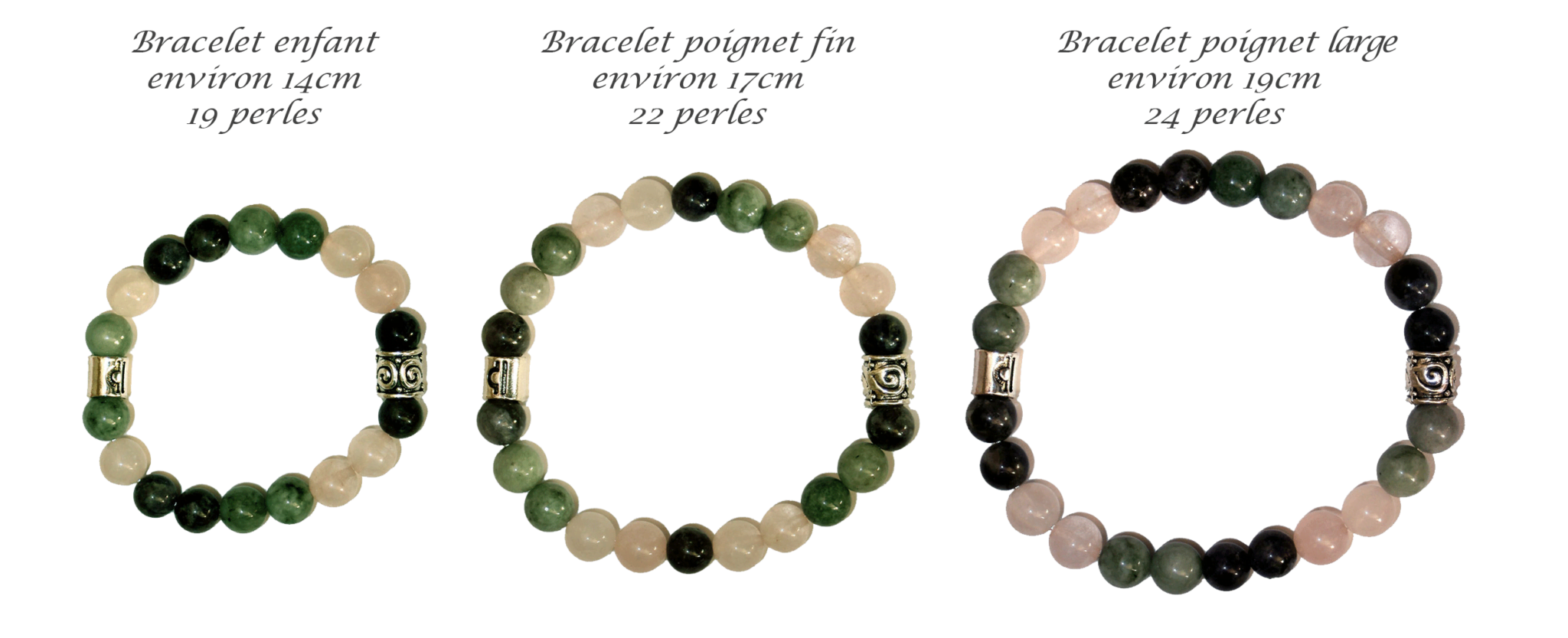 Toutes les tailles de bracelets en pierres naturelles